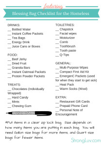 Blessing Bag Checklist (Printable)